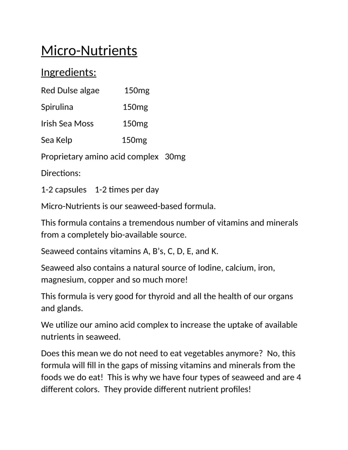 Micro Nutrients | Brain Health Formulas Bio-Technologies