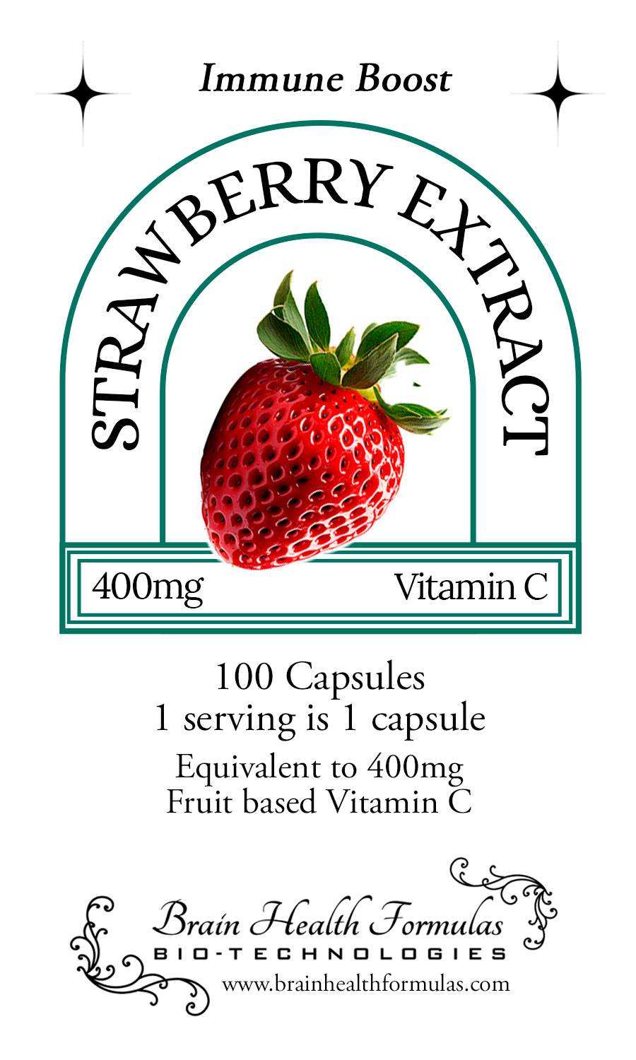 Strawberry 100 capsules - Brain Health Formulas Bio-Technologies