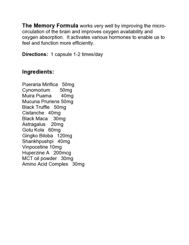 Memory | Brain Health Formulas Bio-Technologies